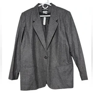 Sag Harbor | Jackets & Coats | Sag Harbor Vtg Nwt Dark Gray Wool Rich ...
